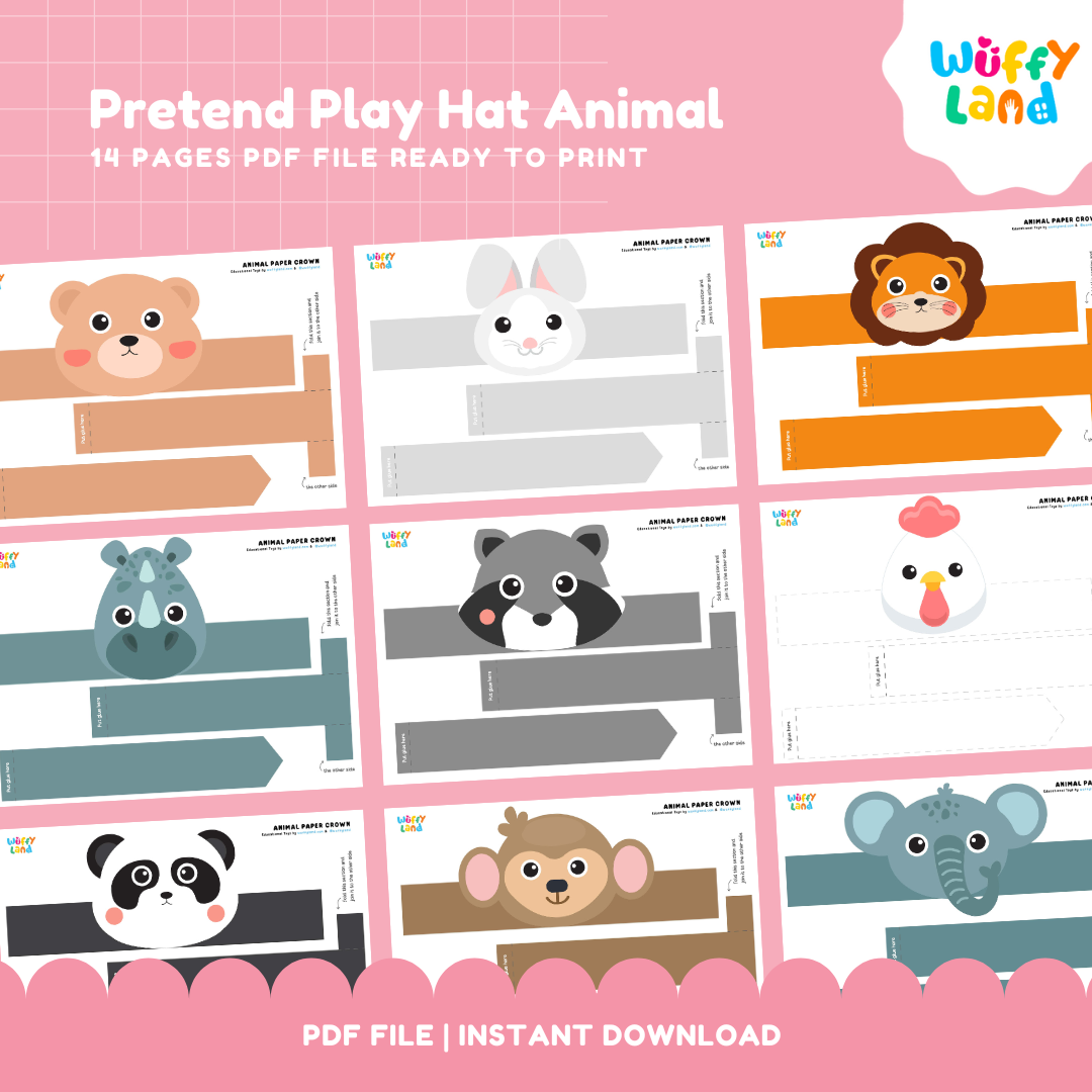 Pretend Play Animal Hat Printable - Fun Kids Activity - Animal Role ...