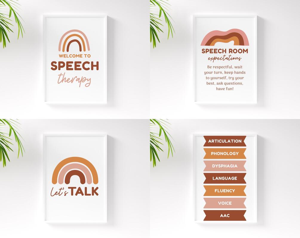 Set of 14 Speech Therapy Room Decor Boho