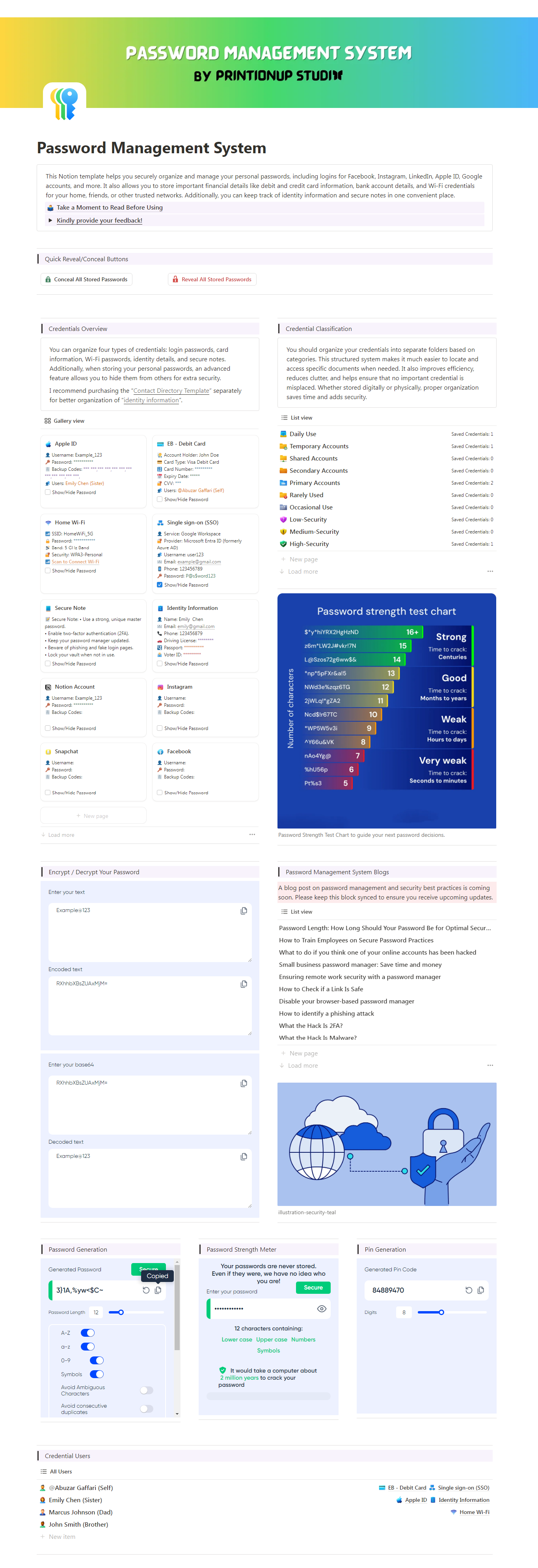 Password Management System - Notion Template