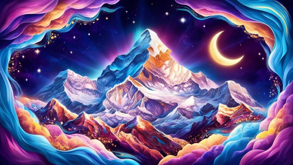 🏔️ Abstract Coloring Art: Majestic Mount Everest Designs 🌟