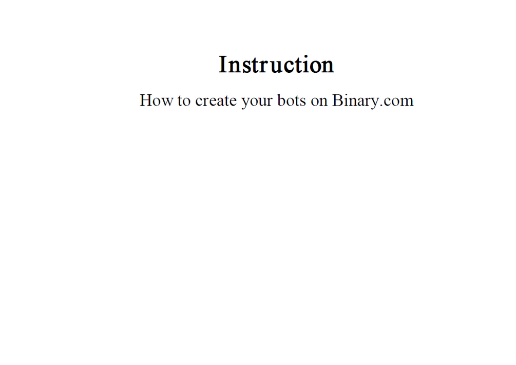 Instruction- how to create bots