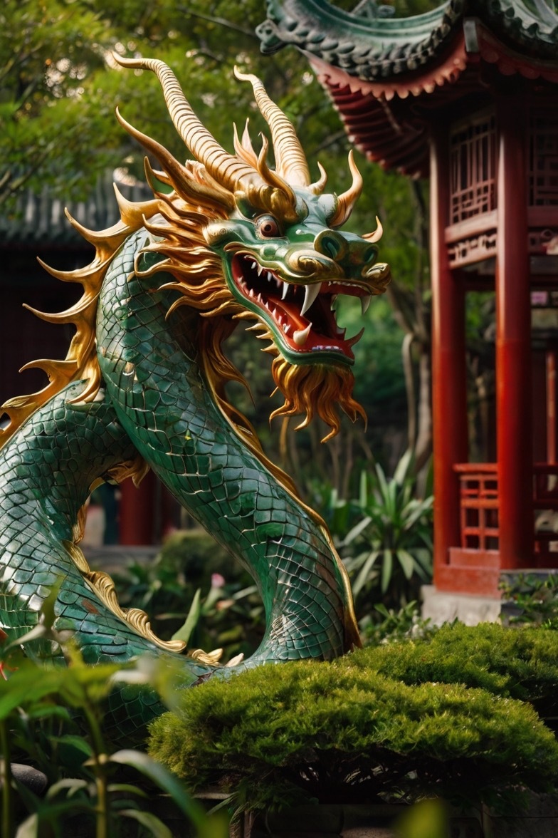 Summer Flame – Mythical Dragon in Bamboo Forest