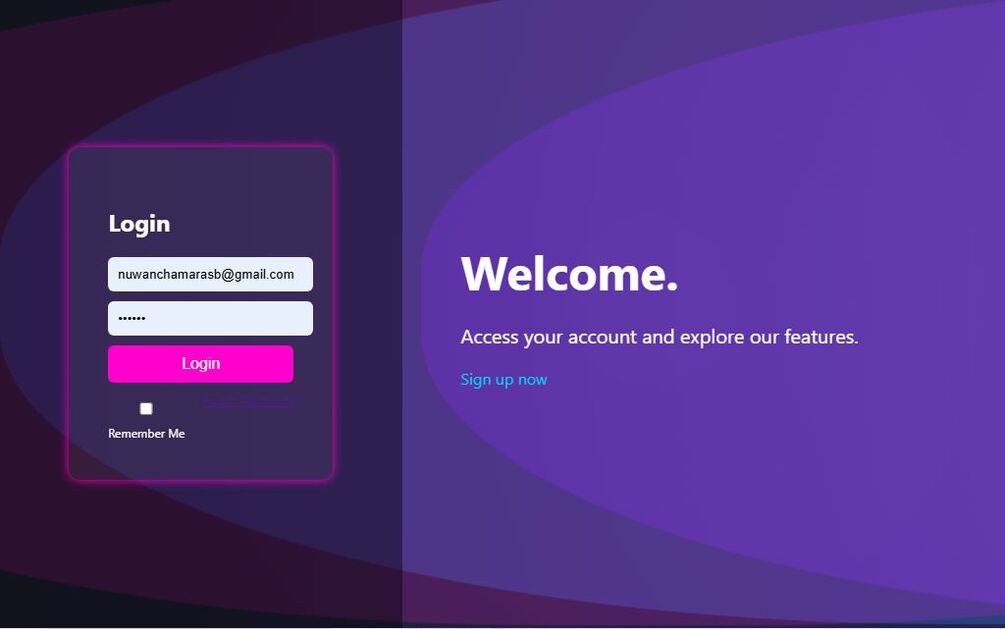 Animated Log in page