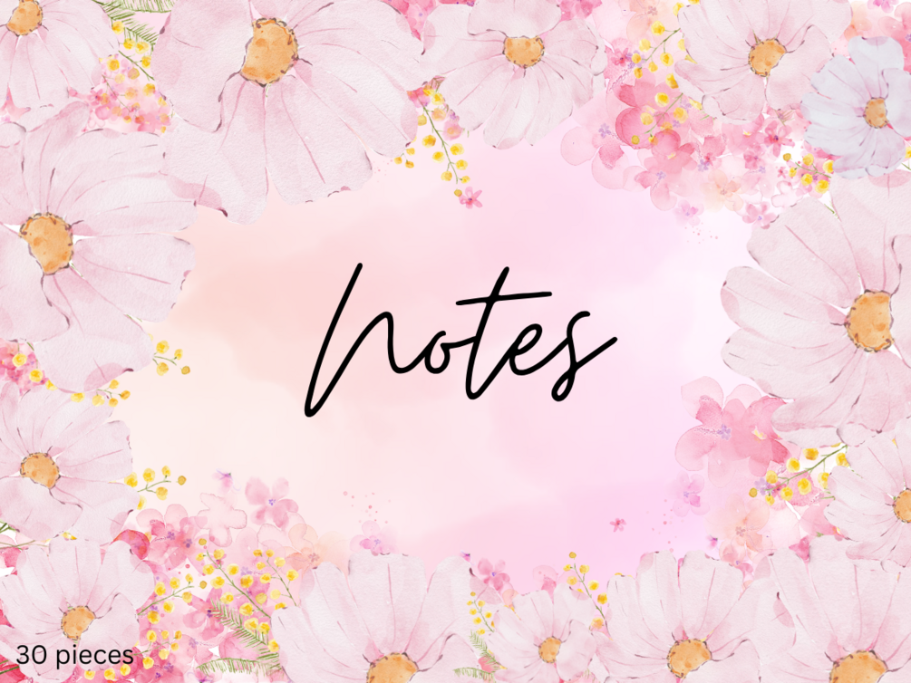 Flower themed notes (75x100mm)