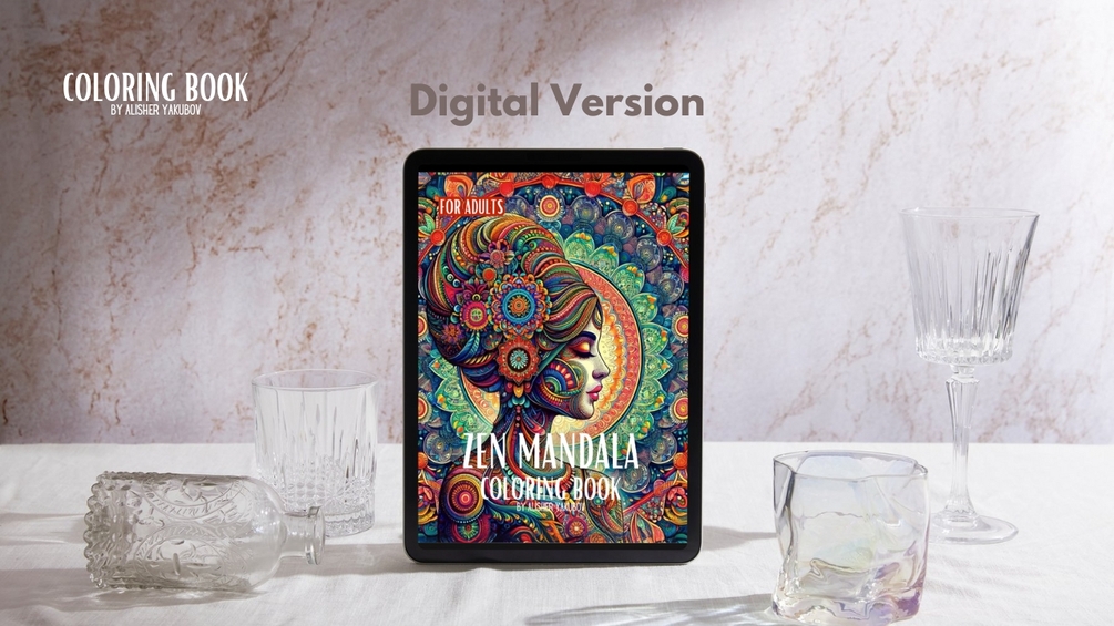 Zen Mandala Coloring Book by Alisher Creates