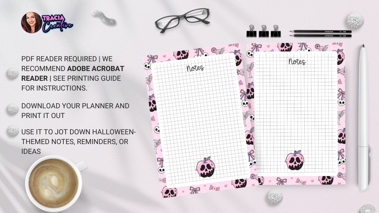 Halloween Notes Page - Digital Download, Printable PDF