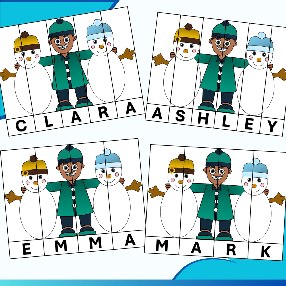 Editable Snowman Name puzzle Craft | Winter Craftivity - December ...