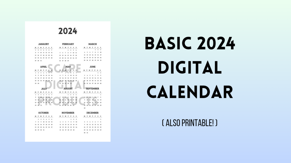 Basic 2024 digital calendar