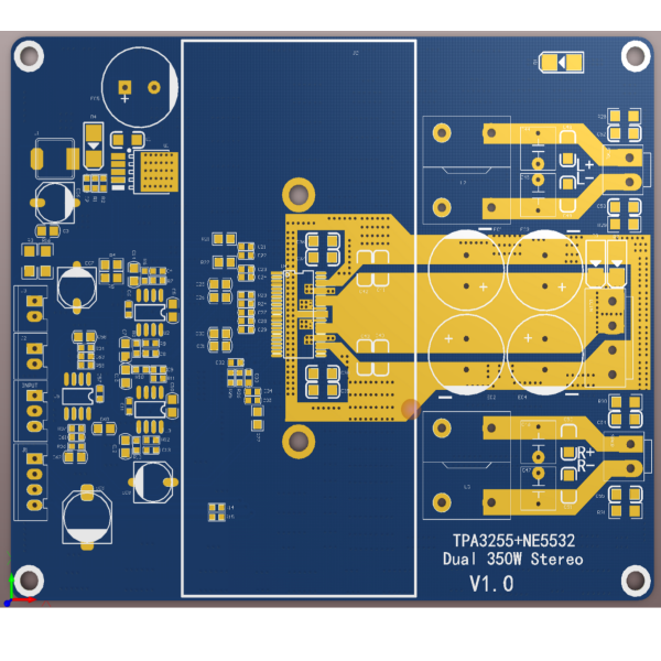 TPA3255 + NE5532 700W BTL Stereo Amplifier - PCB Design Files + BOM