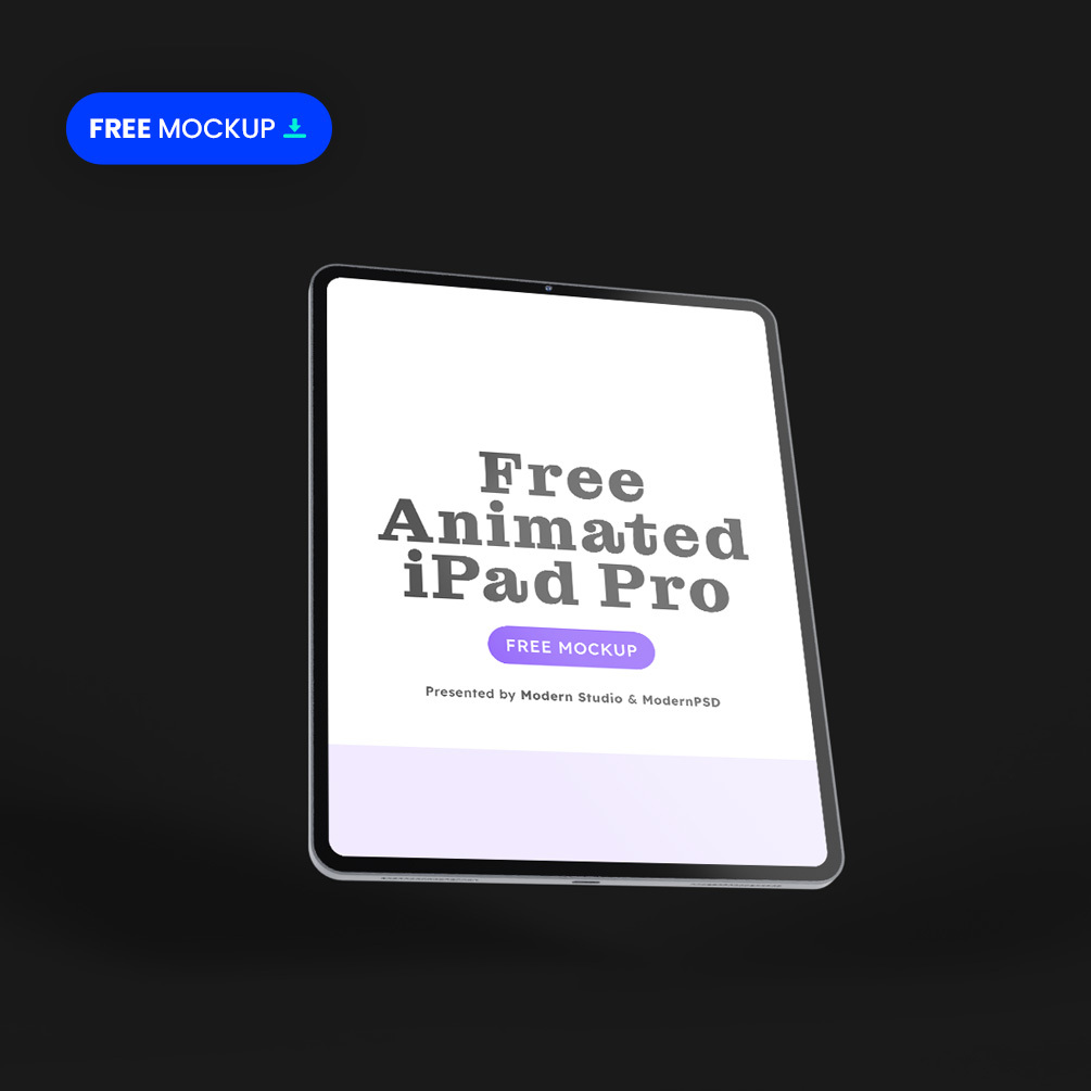FREE Animated iPad Pro M1/M2 Mockup