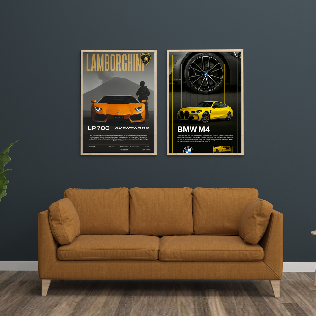 Lamborghini & BMW Car Posters – Cinematic, High-Resolution Wall Art for ...