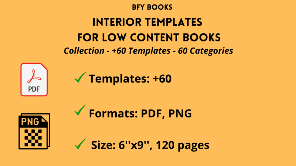 Collection - +60 Low Content Book Interior Templates for Amazon KDP