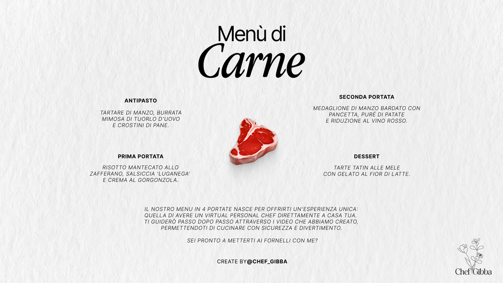 Il tuo Menù Gourmet: 4 Portate a base di Carne