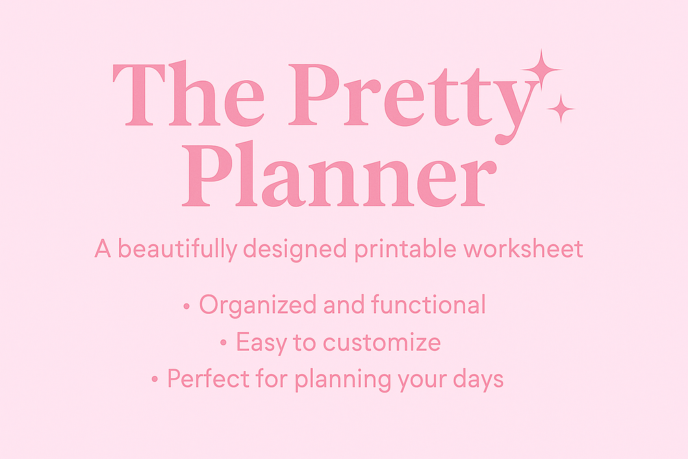 The Pretty Planner – Customizable Blank Template for Planning ...