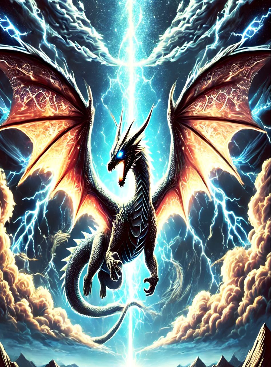 Glowing Dragon Fantasy Poster