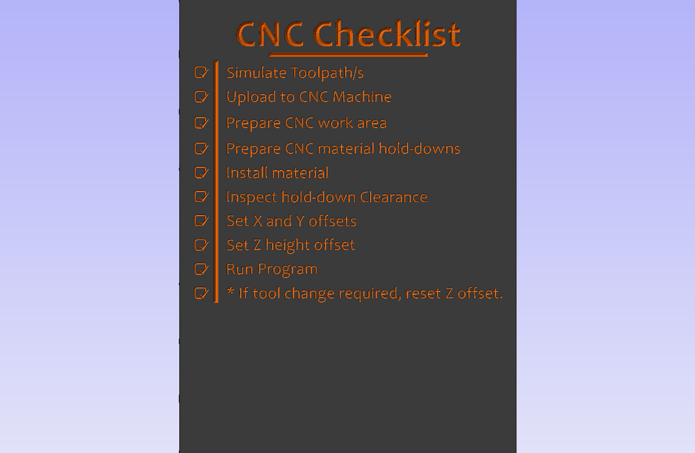 CNC Checklist SVG