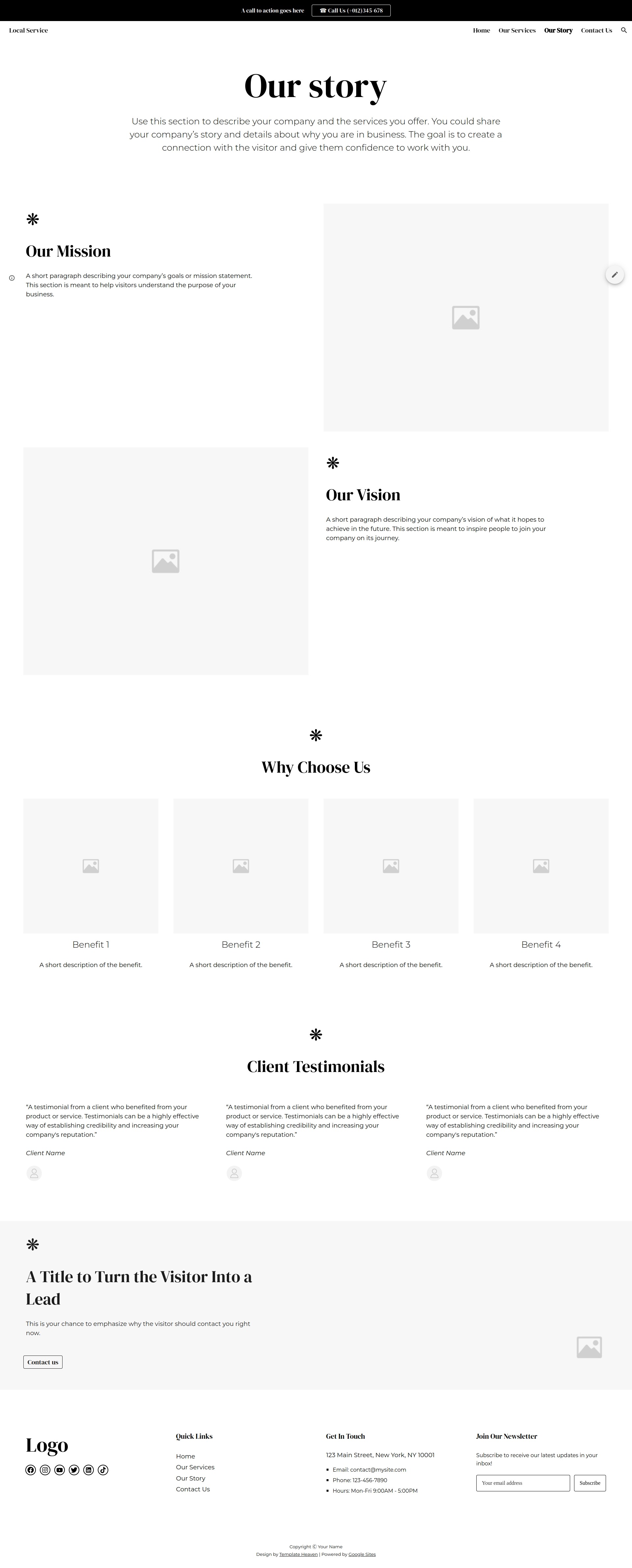 LOCAL SERVICES 2 | Google Site Wireframe Template