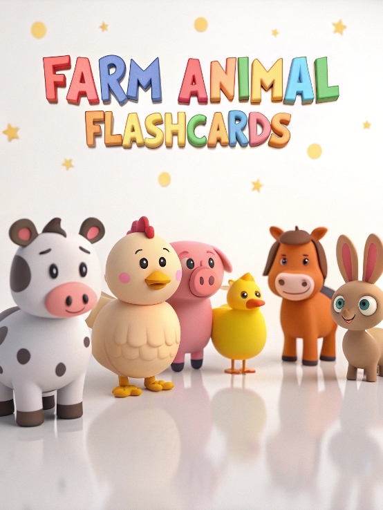 🐄🐔 Farm Animal Flashcards – Fun & Educational for Kids! 🐑🐴
