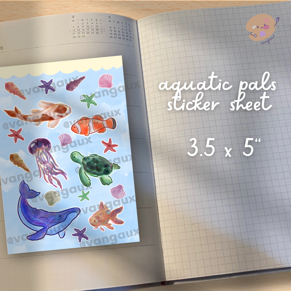 aquatic pals sticker sheet
