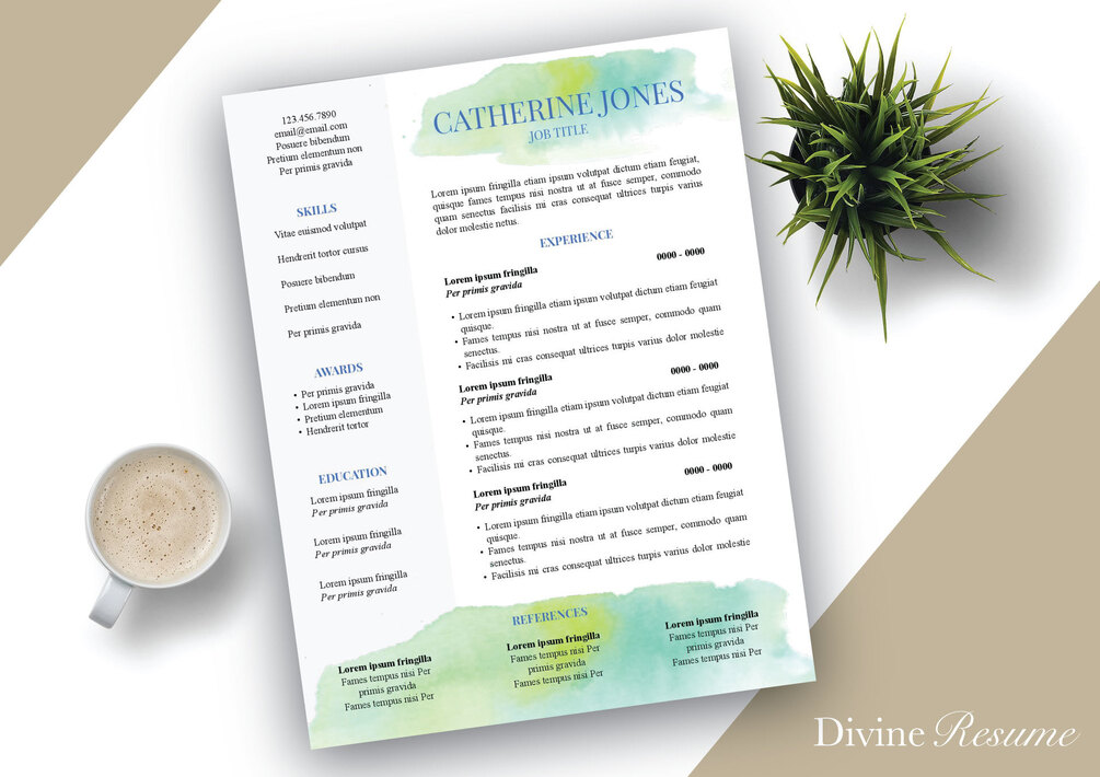 Resume Template • Cover Letter • Instant Download • Item #013