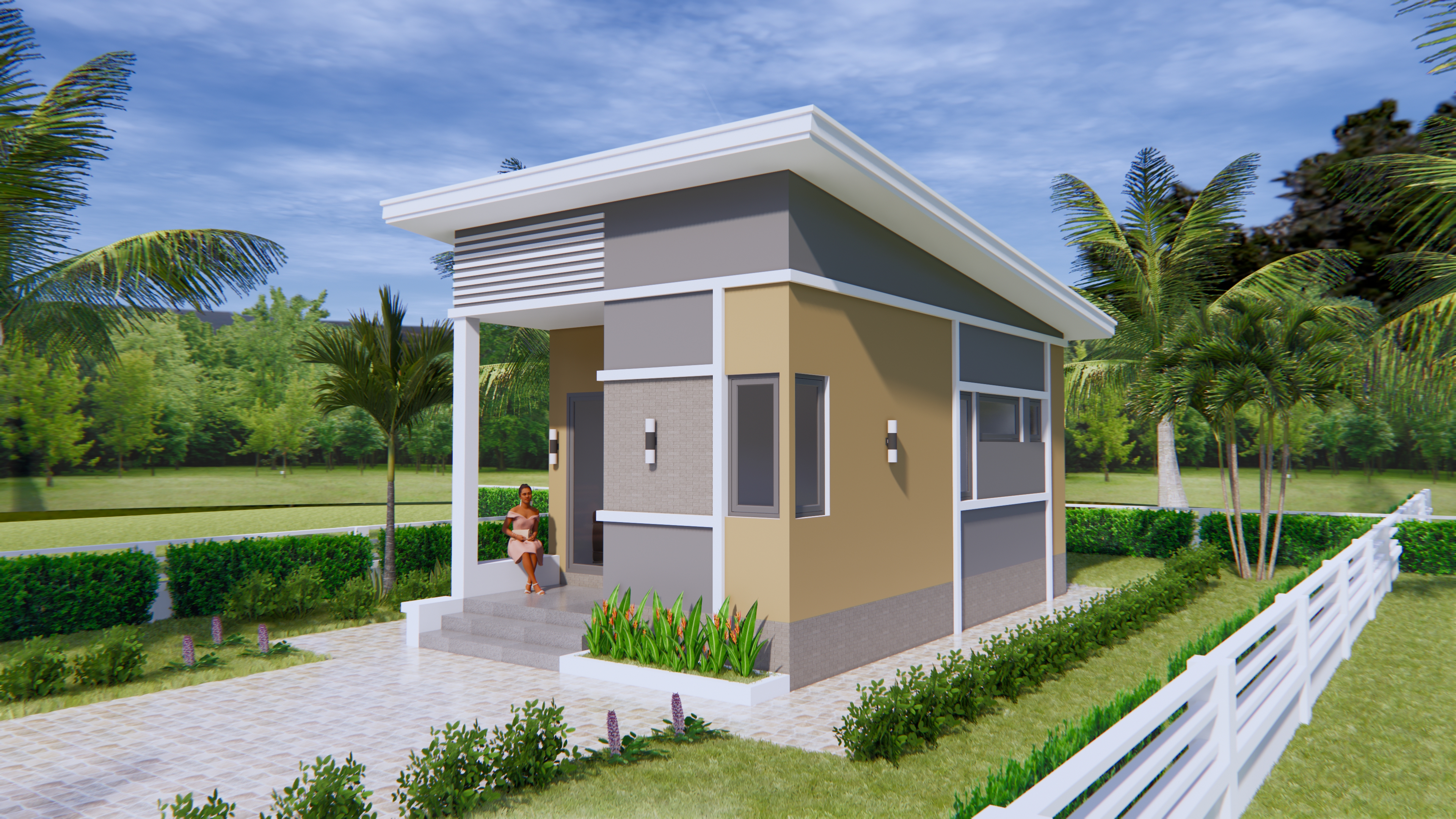 Small Luxury Homes 15x25 Ft with One Bed 4.5x7.5 M Shed Roof