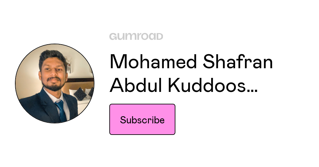 Mohamed Shafran Abdul Kuddoos (Shafranlive)