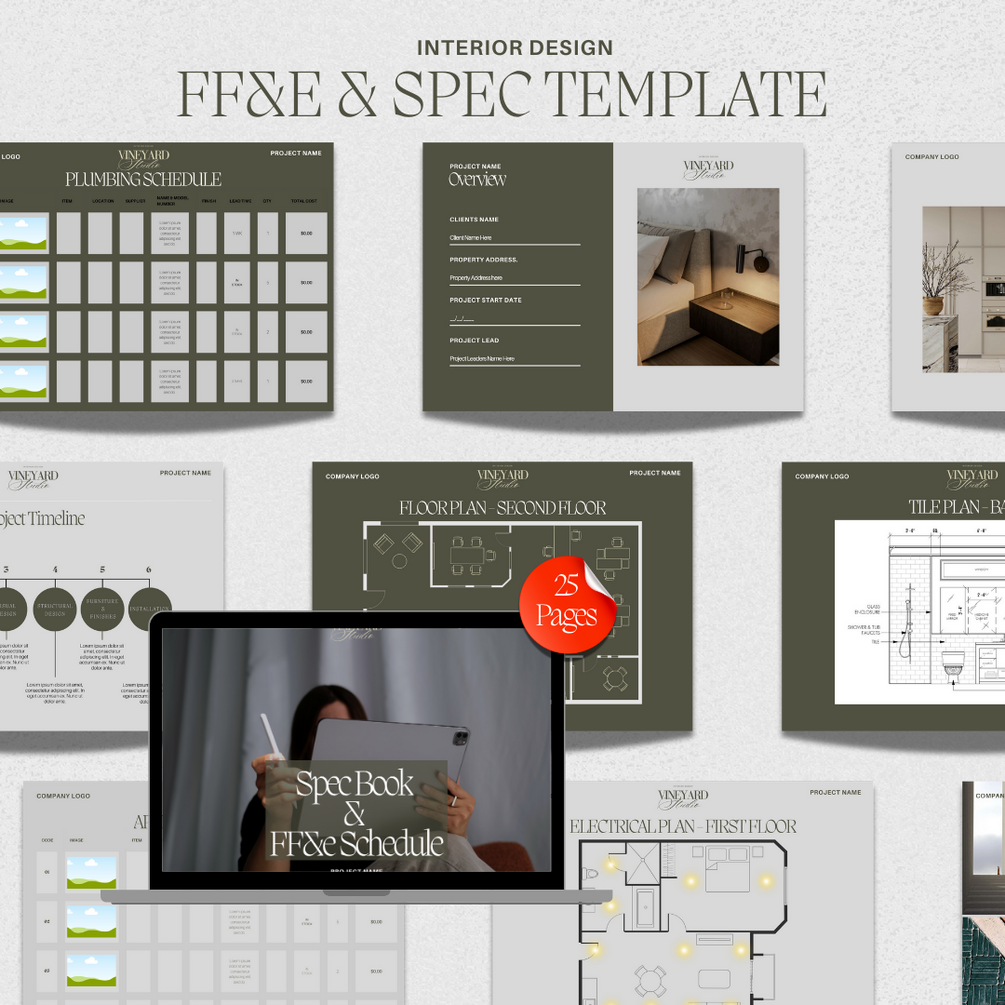 Interior Design FF&E Specification Schedule Template | Interior Design ...