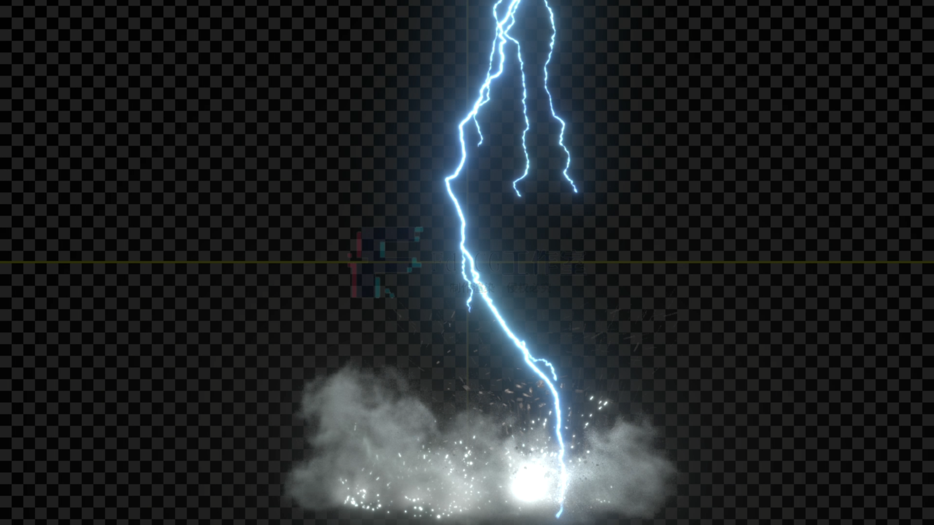 Houdini lightning strikes the ground