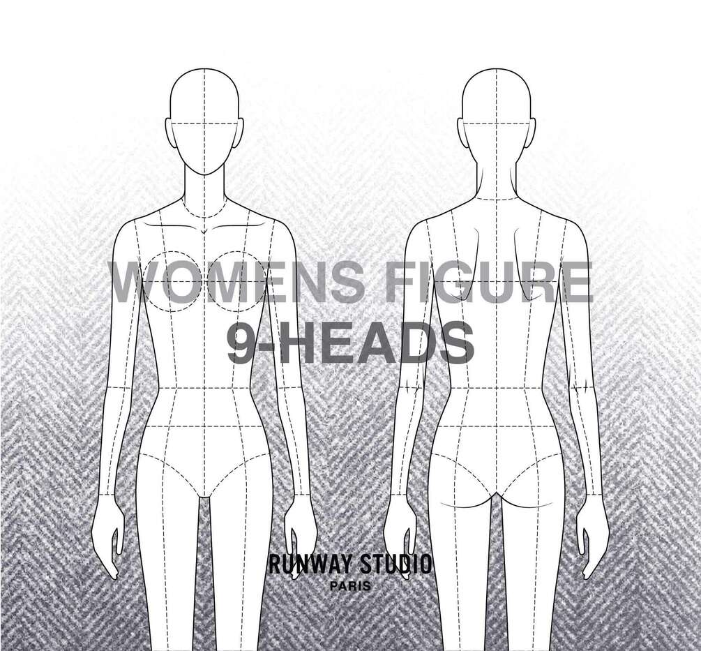 Women's 9-Head Figure Body Template