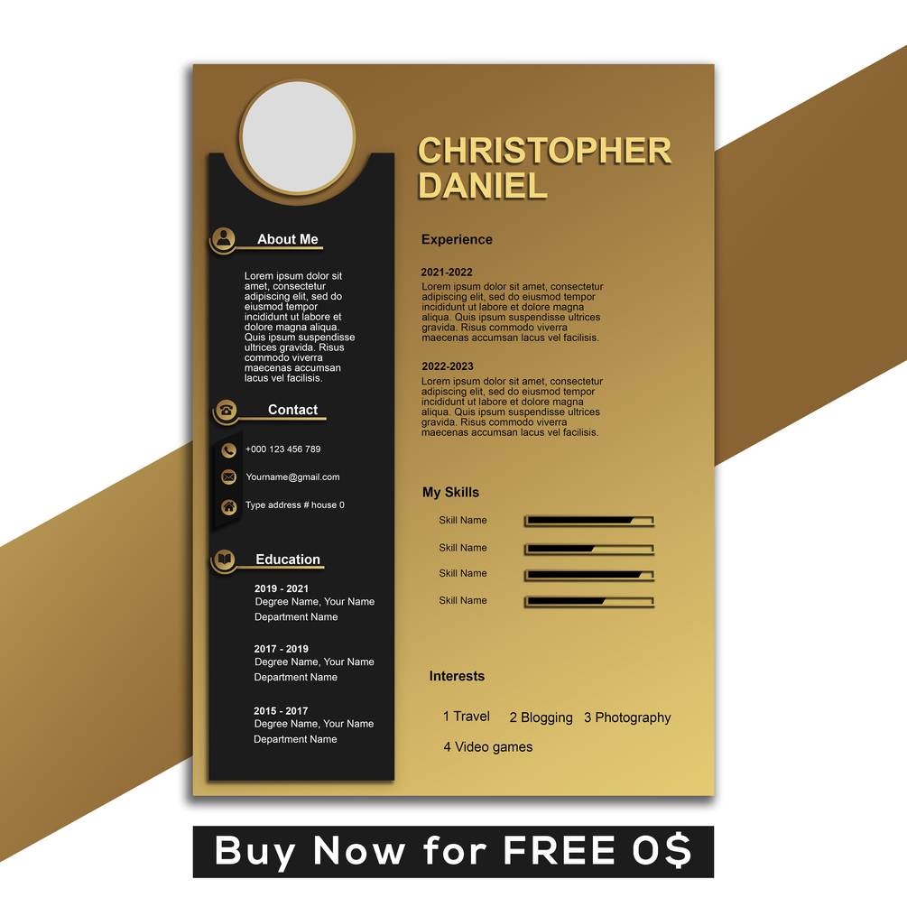 Golden and black resume