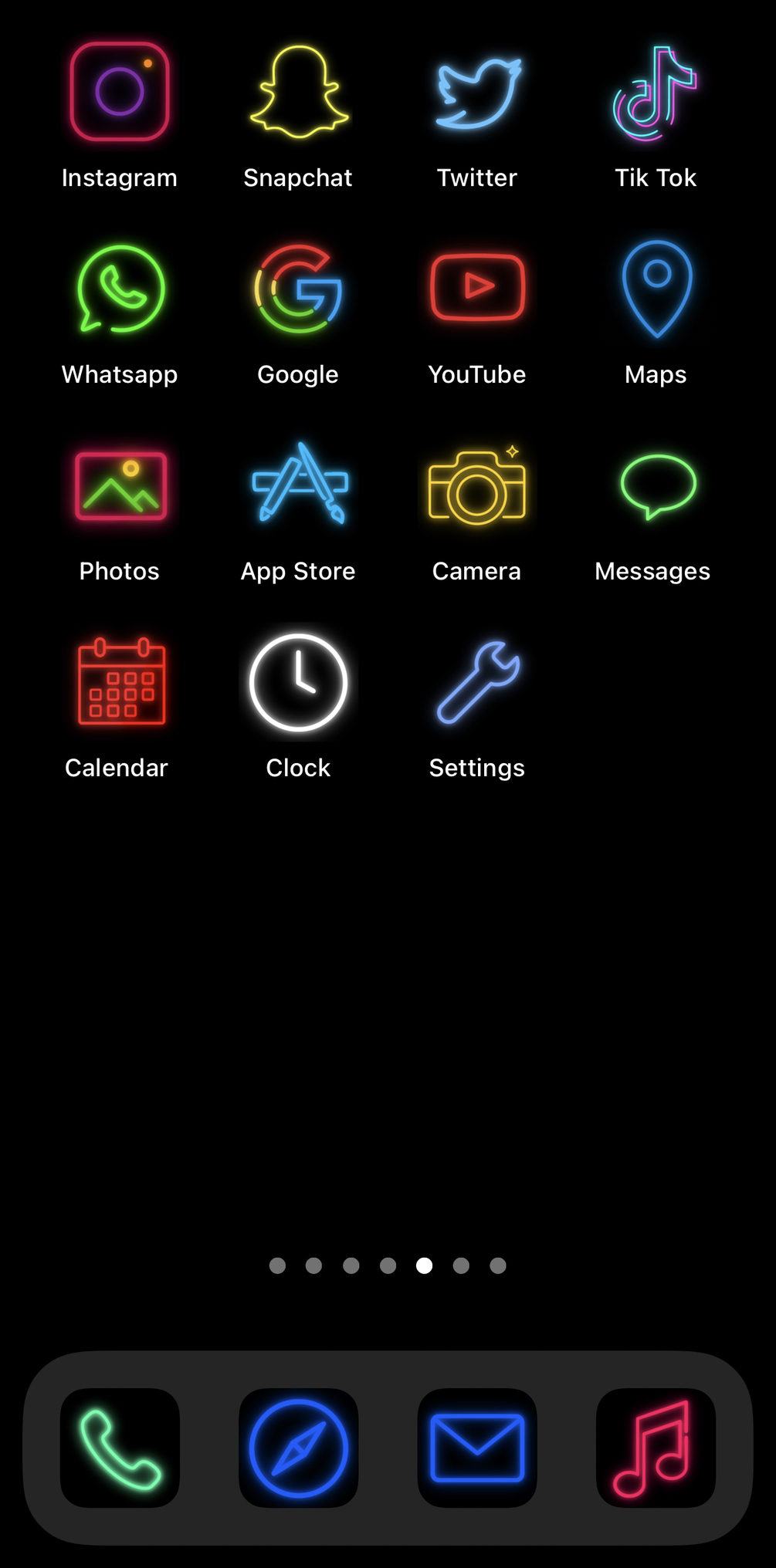 Night glow IOS 14 App icons for dark mode