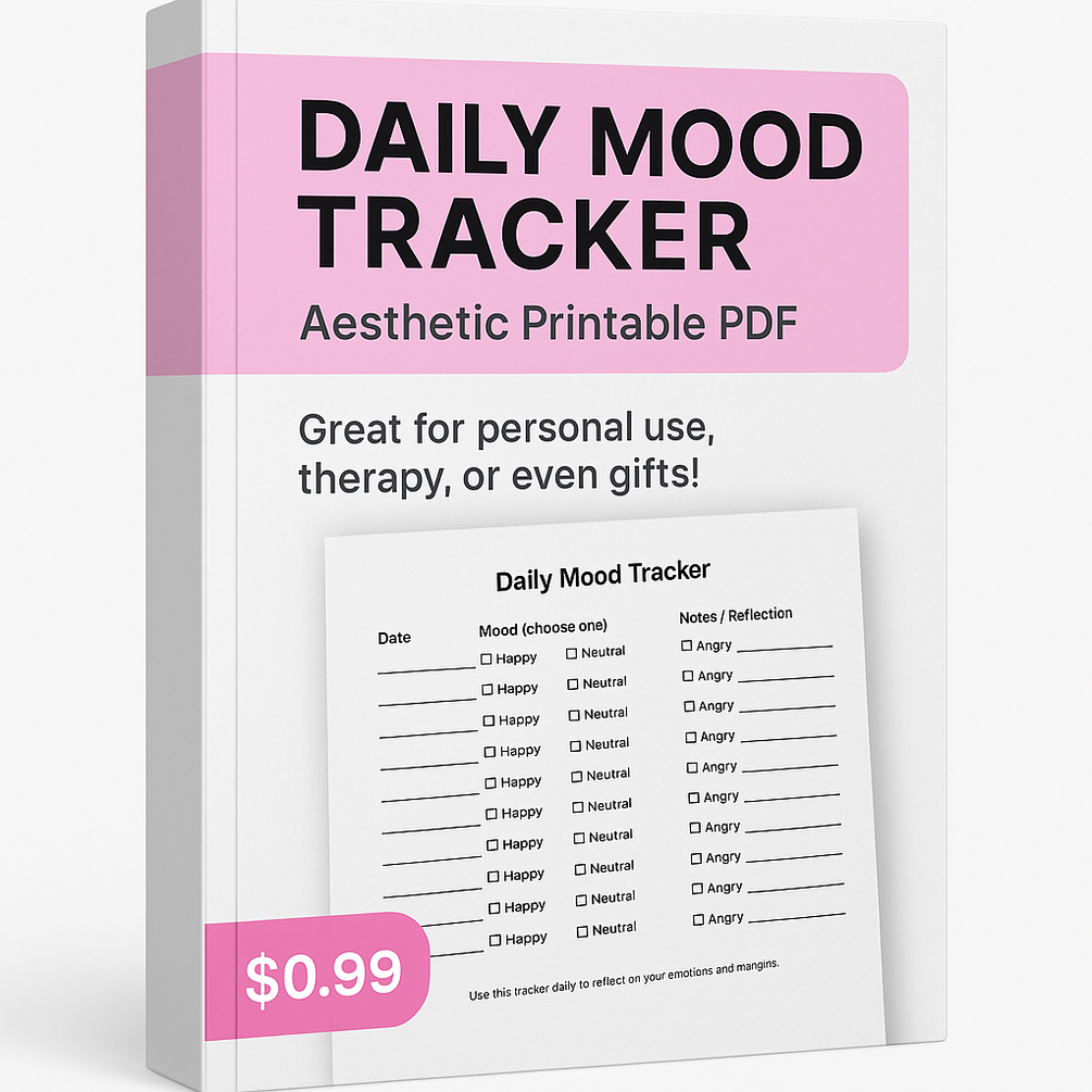 Daily Mood Tracker – Printable PDF for Mental Health, Self-Care ...
