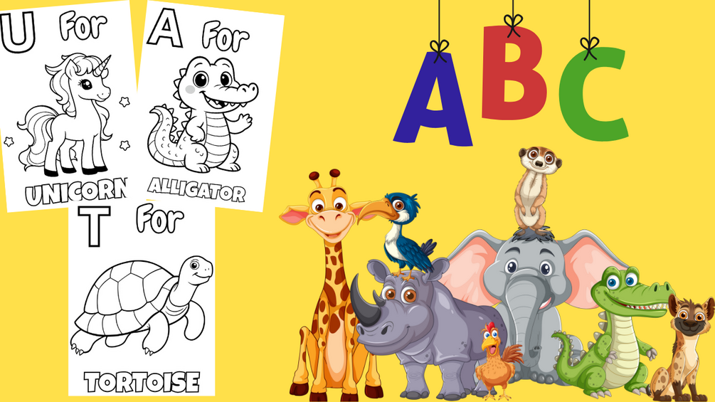 [ColorCraftCo] Alphabet Learning Coloring Book – A to Z Animal Fun for Kids