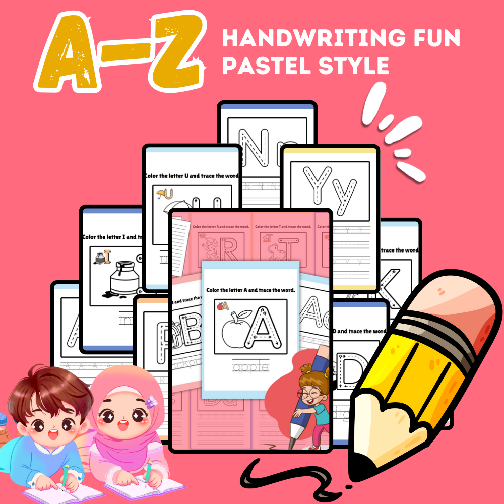 A-Z Handwriting Fun Pastel Style
