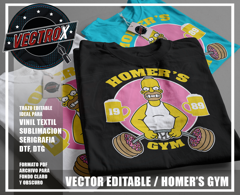 Vector Editable - Homer's Gym