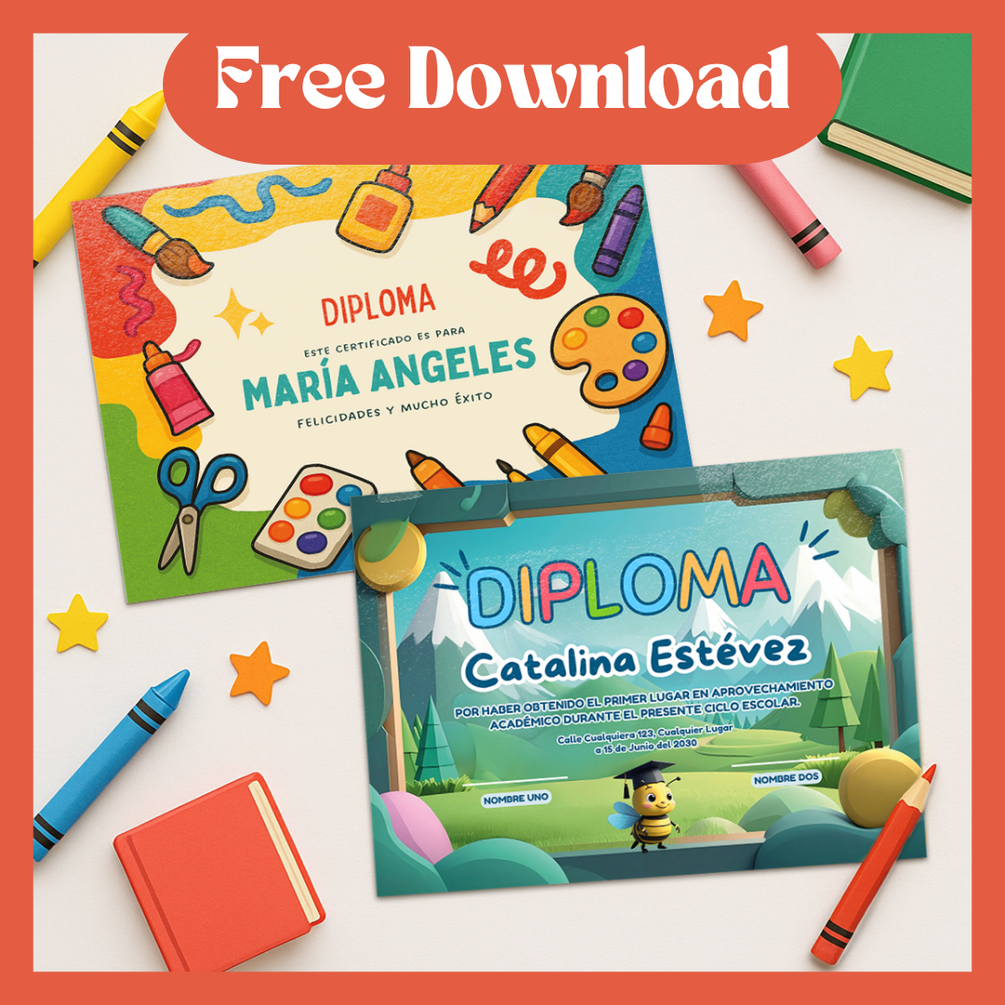 Free Kids Diploma Templates – Editable in Canva | Printable Certificate ...