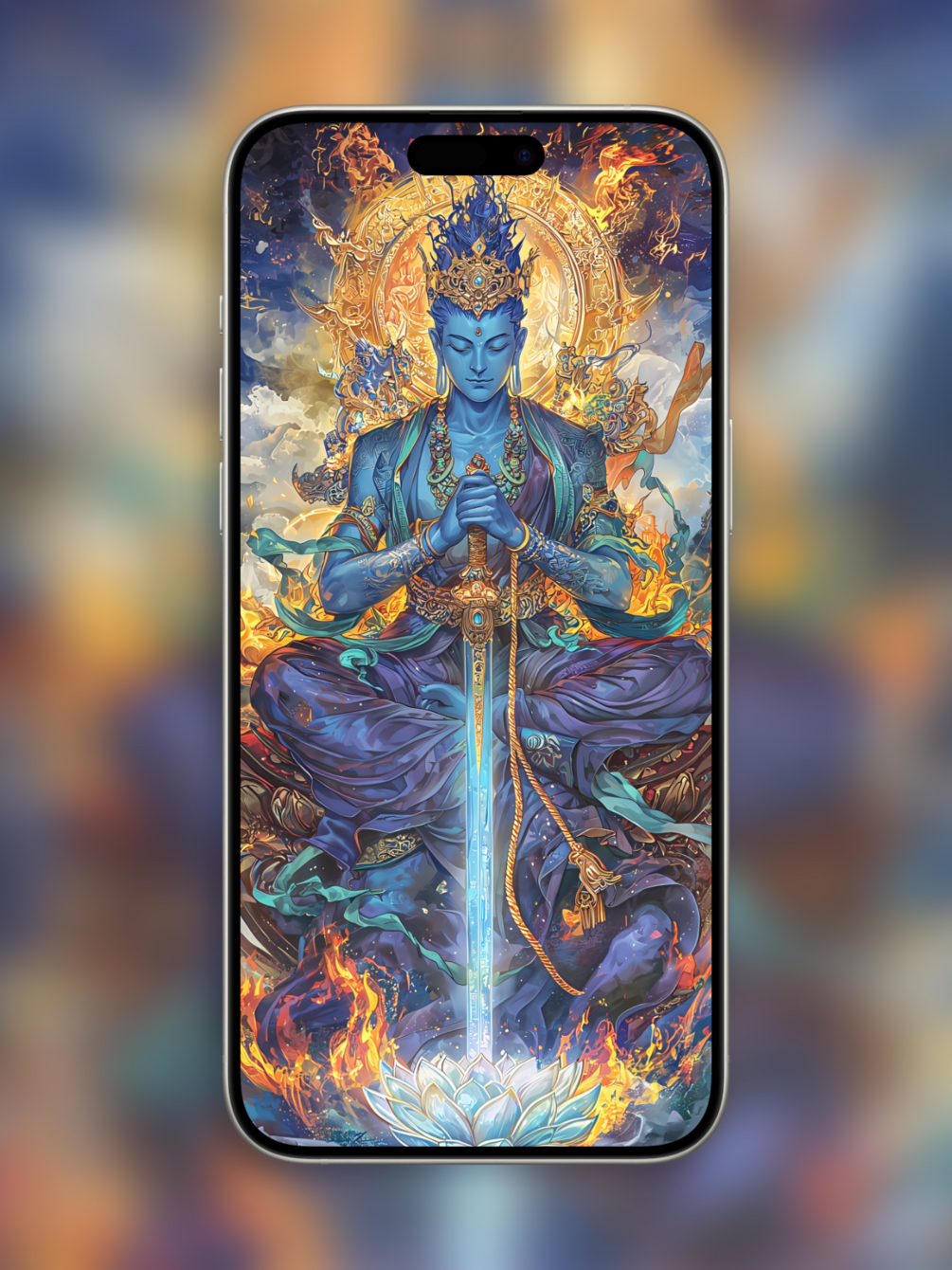 Original high-definition mobile wallpaper of the Acalanatha Bodhisattva