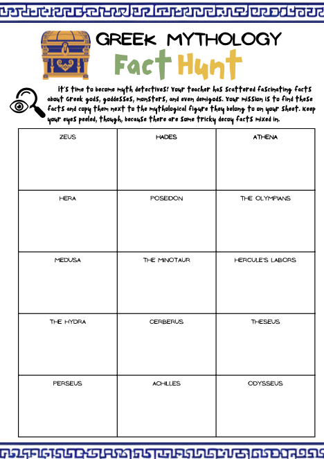 Greek Myth Fact Hunt
