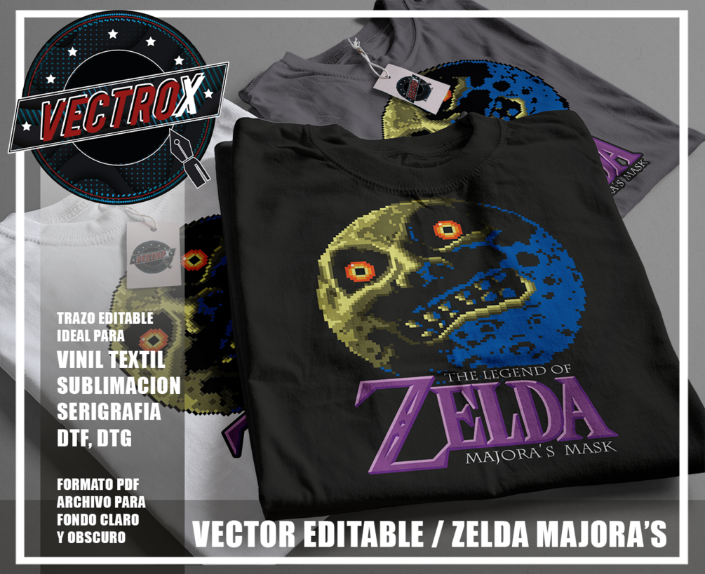 Vector Editable - Zelda Majora'S Mask Moon