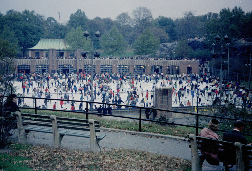 Wollman Memorial Skating Rink in Central Park, NYC - Archival Photo ...