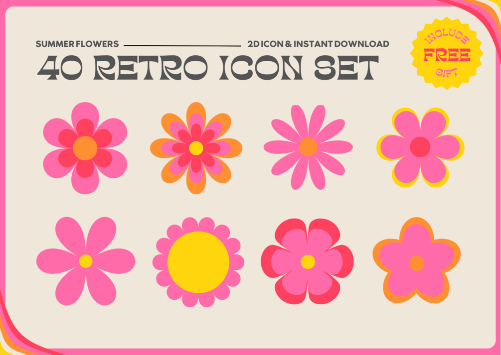 40 RETRO ICON SET
