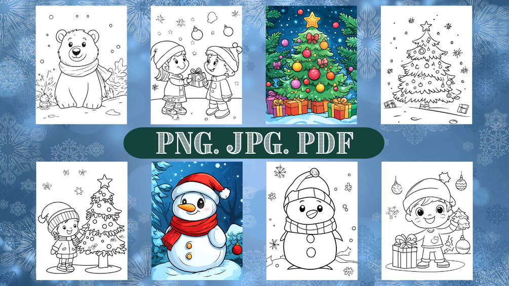 50 Merry & Bright Christmas Coloring Pages: Fun for the Whole Family