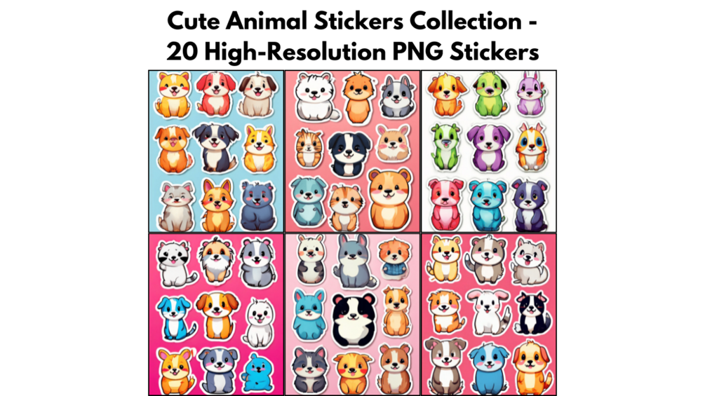 Cute Animal Stickers Collection - 20 High-Quality PNG Stickers for ...