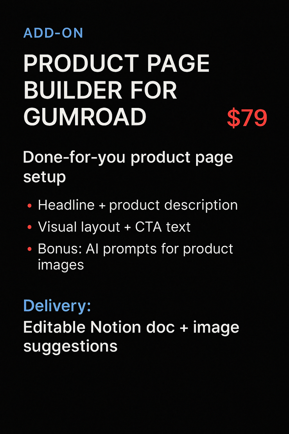 Add - On “Gumroad Product Page Builder”