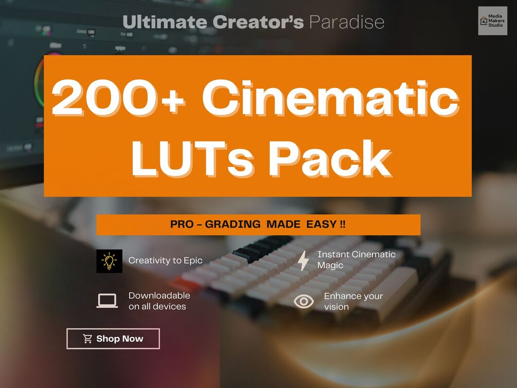 200+ Cinematic LUTs Pack | Color Grading Filters for Video Editing ...