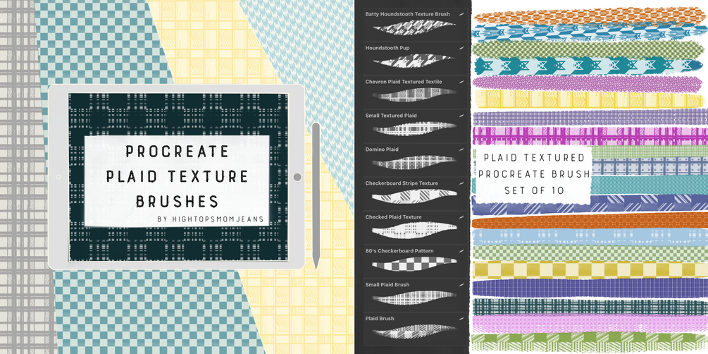 Procreate Plaid Textured Brush Set