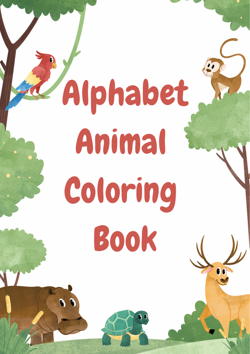 Alphabet Animals of the Jungle Coloring Book 26 Pagr