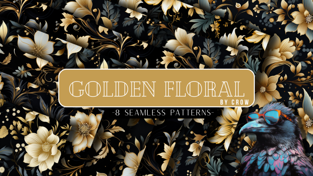 Golden Floral Digital Paper Pack | Seamless Patterns | Commercial Use ...