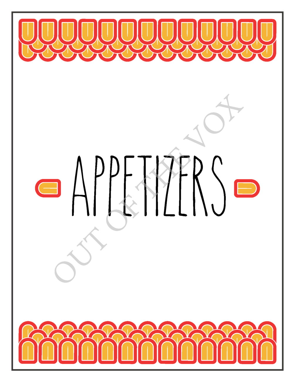 Pyrex Arches Print - Recipe Binder Printout