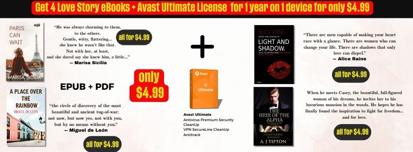 4 Love Story eBooks + Avast Ultimate License for 1 year on 1 device Global